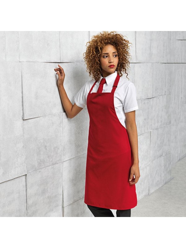 Plain 100% Polyester bib apron Premier 190 GSM